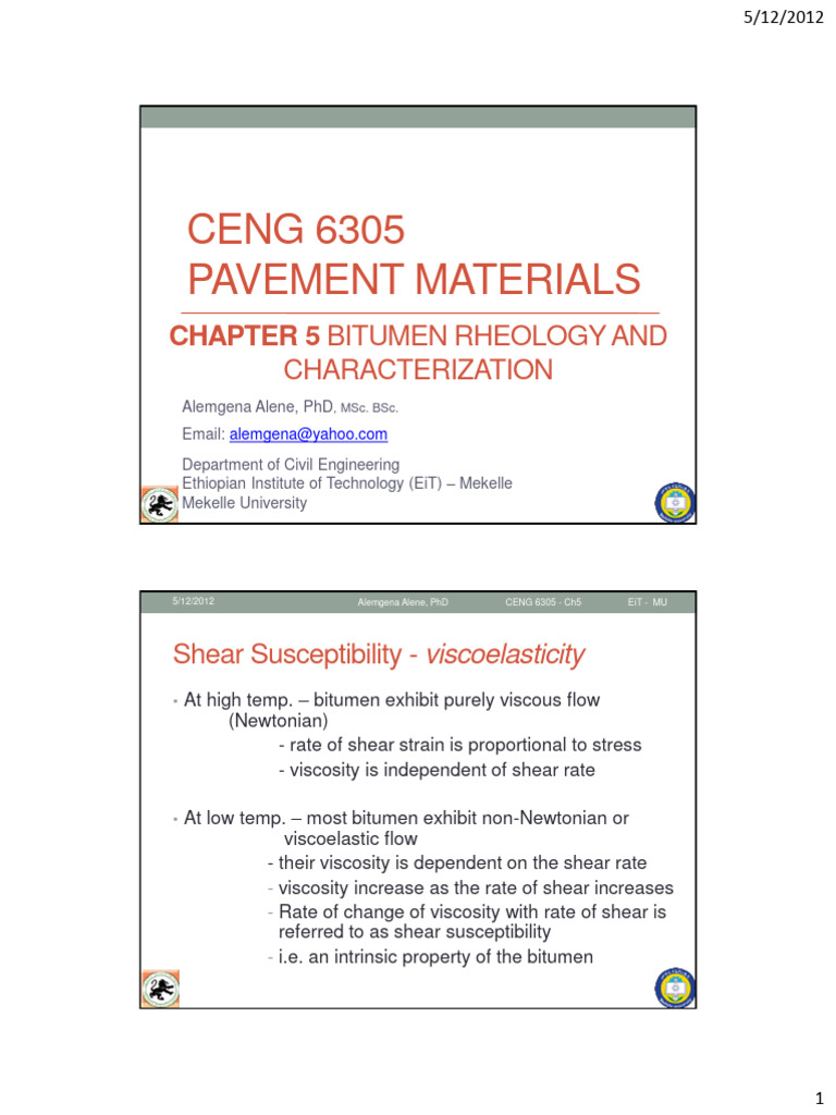 CENG 6305 Ch5-2 Binder Master Curve | PDF | Rheology | Viscoelasticity