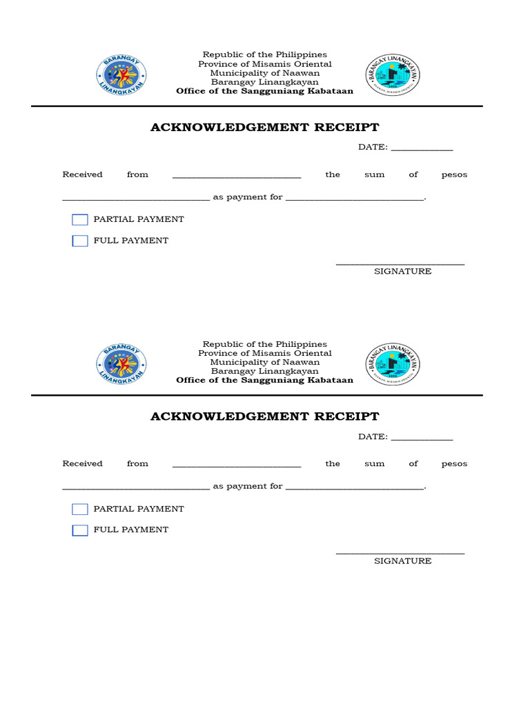 Acknowledgement Receipt | PDF