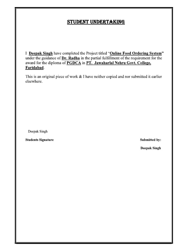 Undertaking | PDF