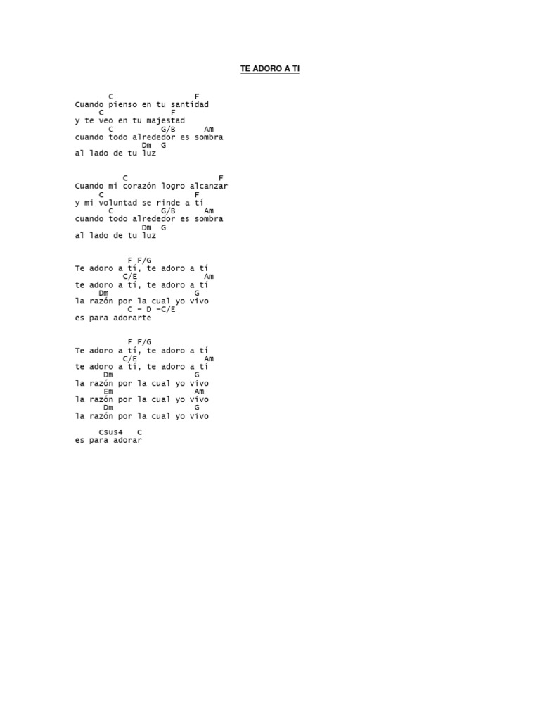 Te Adoro A Ti | PDF