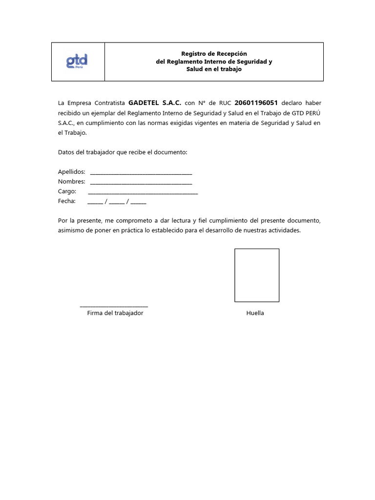 12.05. Anexo 5 Registro de Recepción Del RISST | PDF | Finanzas y dinero