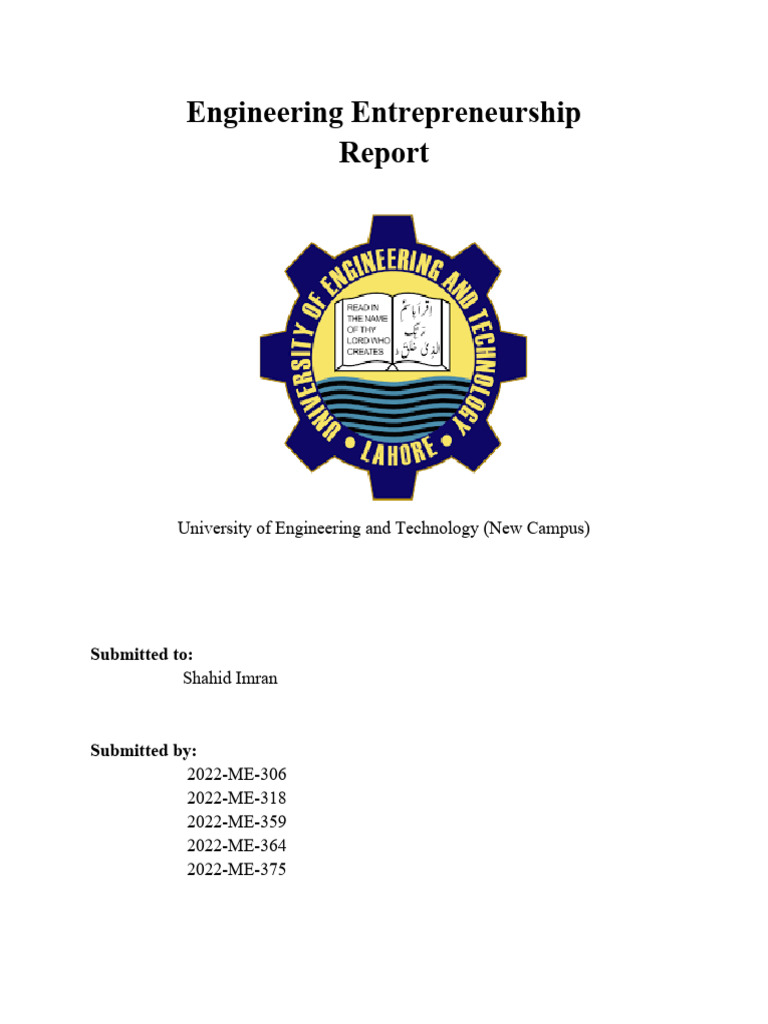 Engineering Entrepreneurship Report (BY AWAIS) | PDF | Internet Of ...