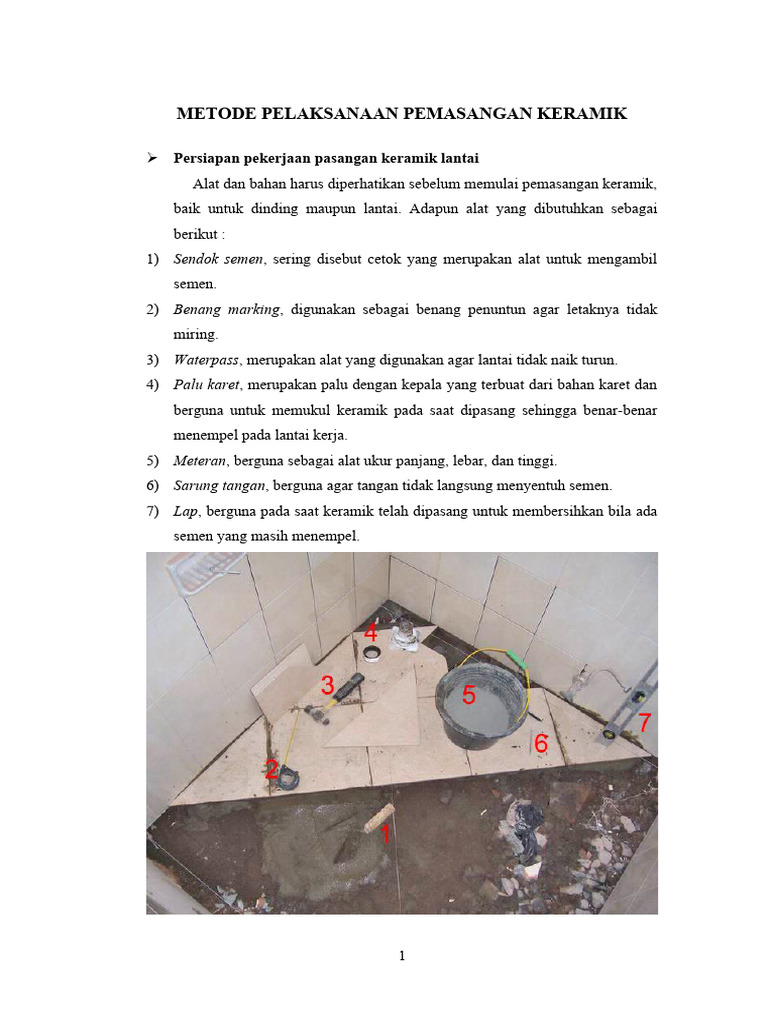 Metode Pemasangan Keramik | PDF