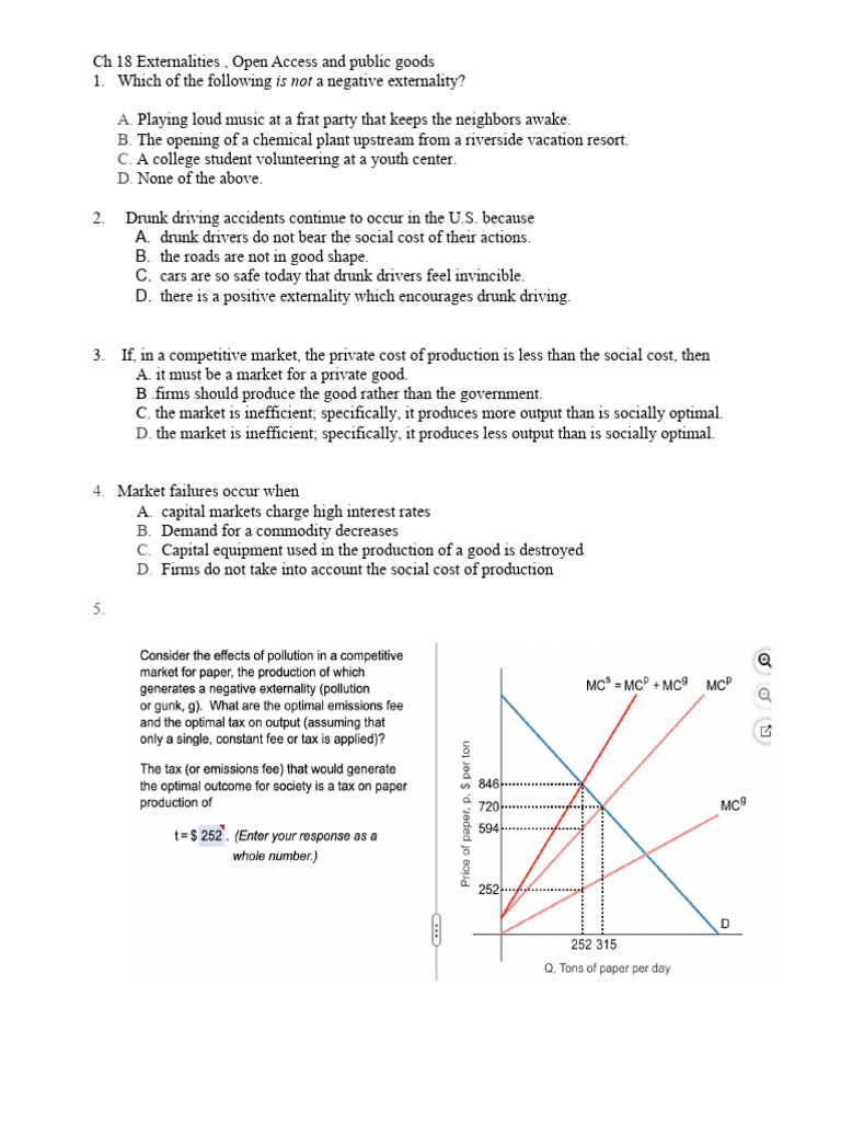 Ch 18 Externalities | PDF | Externality | Profit (Economics)