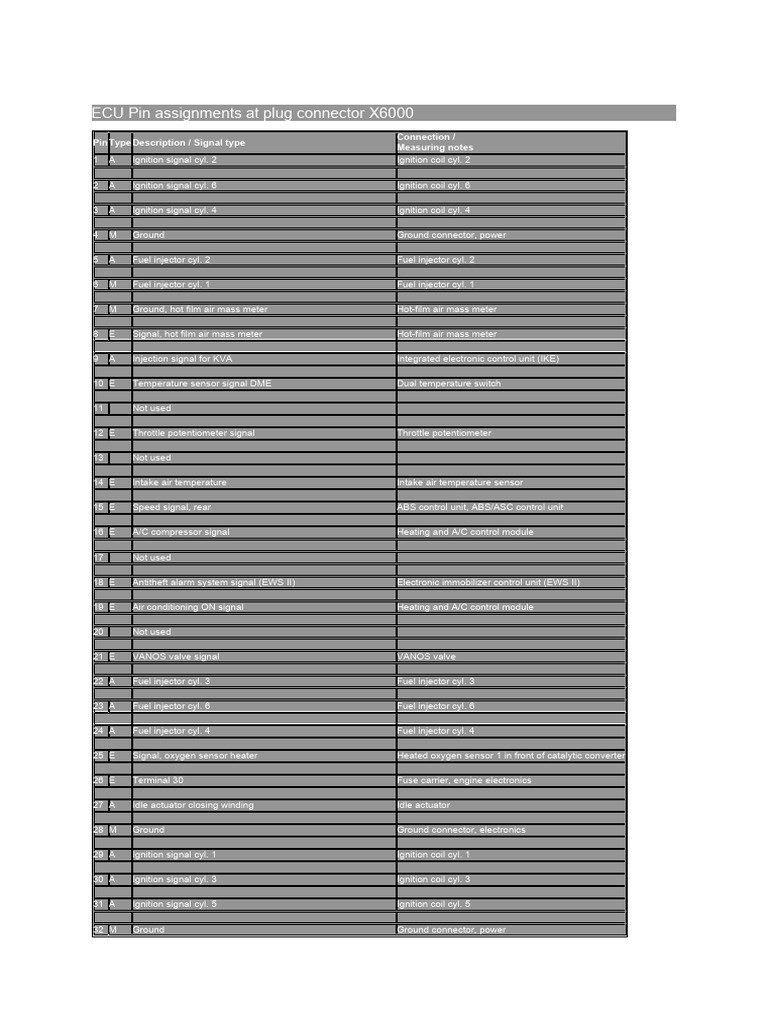 MS41 Ecu Pinout | Download Free PDF | Throttle | Fuel Injection
