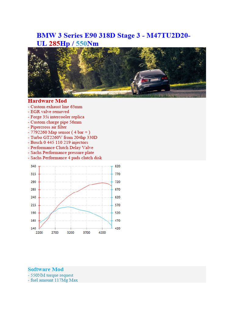 BMW 3 Series E90 318D Stage 3 M47 | PDF | Turbocharger | Fuel Injection