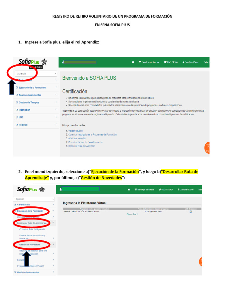 Instructivo Registro Retiro Voluntario Sofia Plus | PDF