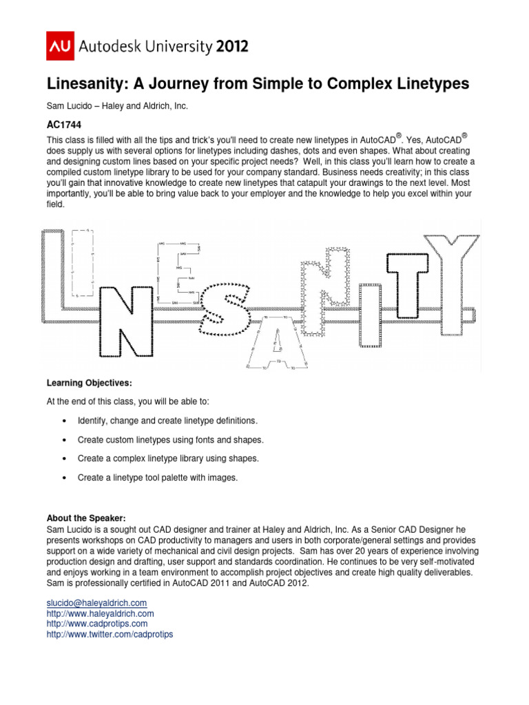 Linesanity A Journey From Simple To Complex Linetypes Pdf Computer