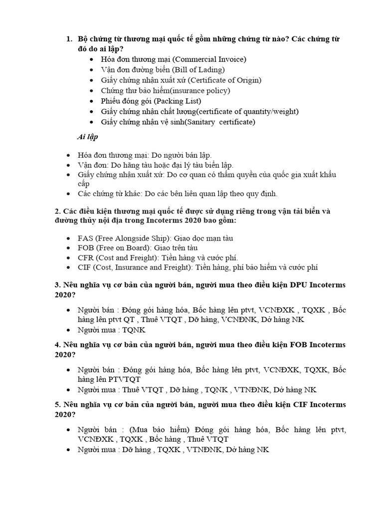 LOG 104 - Dap An Cau Hoi - Final (Tham Khao) | PDF