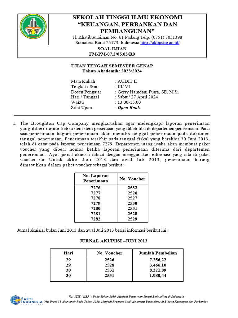 Uts Audit 2 (Genap 23 24) | PDF