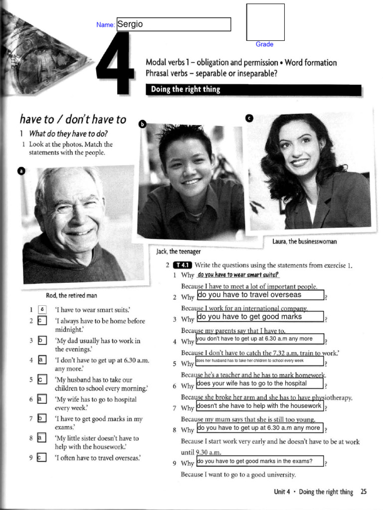 H Blue Unit 4 To Be Filled | PDF