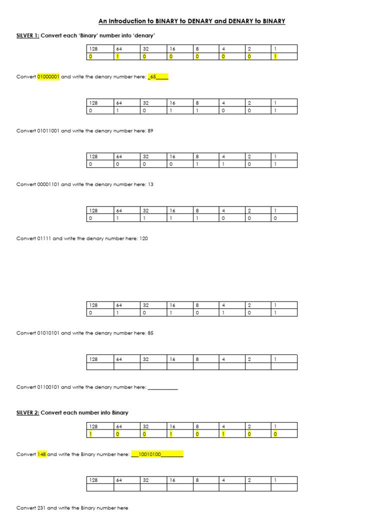 Computer Science Worksheet | Download Free PDF | Encodings | Computer ...