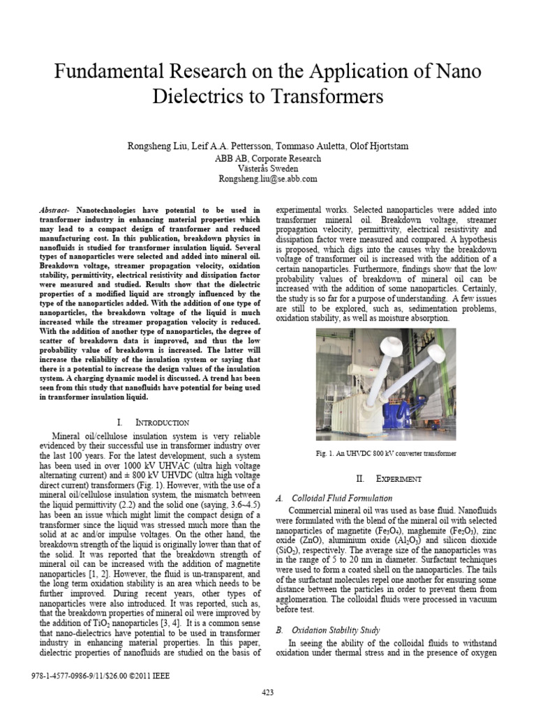 18 Fundamental Research On The Application of Nano Dielectrics To ...