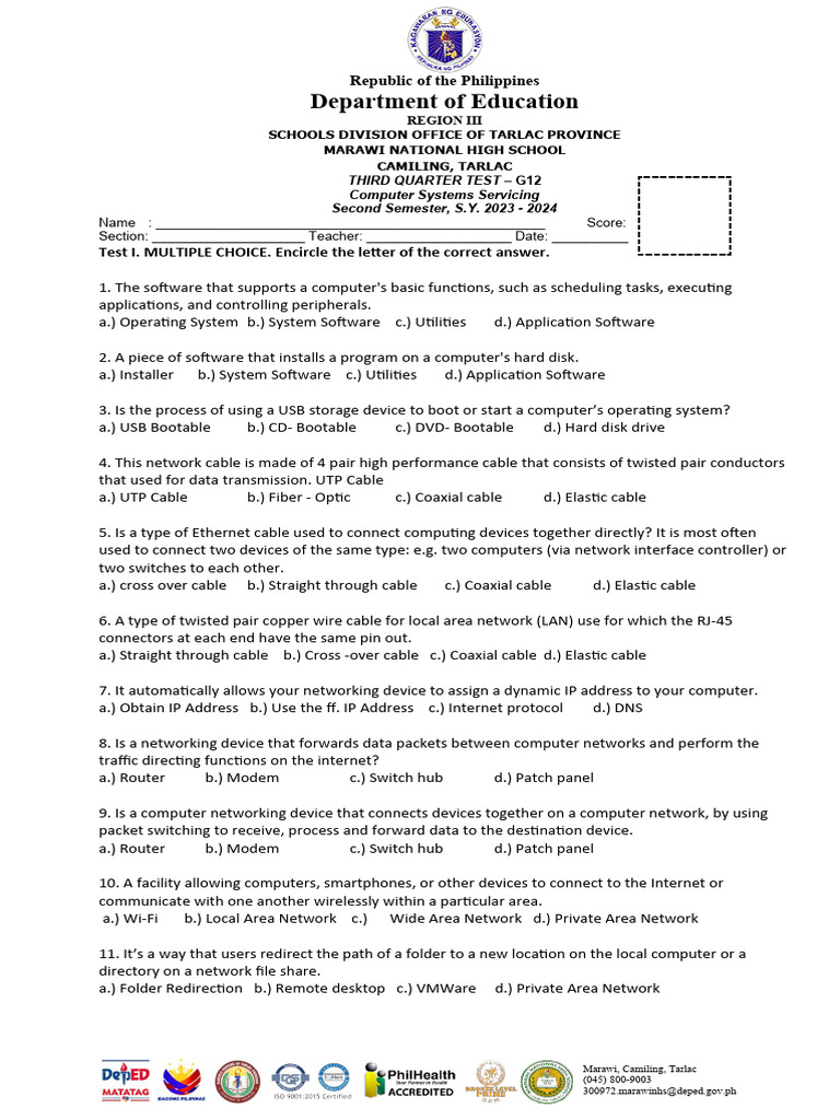 3rd CSS-12 | PDF | Computer Network | Ip Address