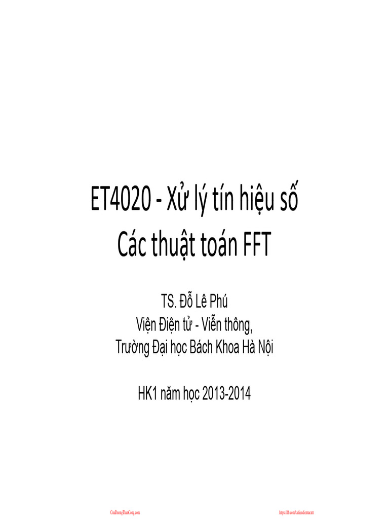 Xu-Ly-Tin-Hieu-So - XLSTH - Phu - c4 - FFT - (Cuuduongthancong - Com) | PDF