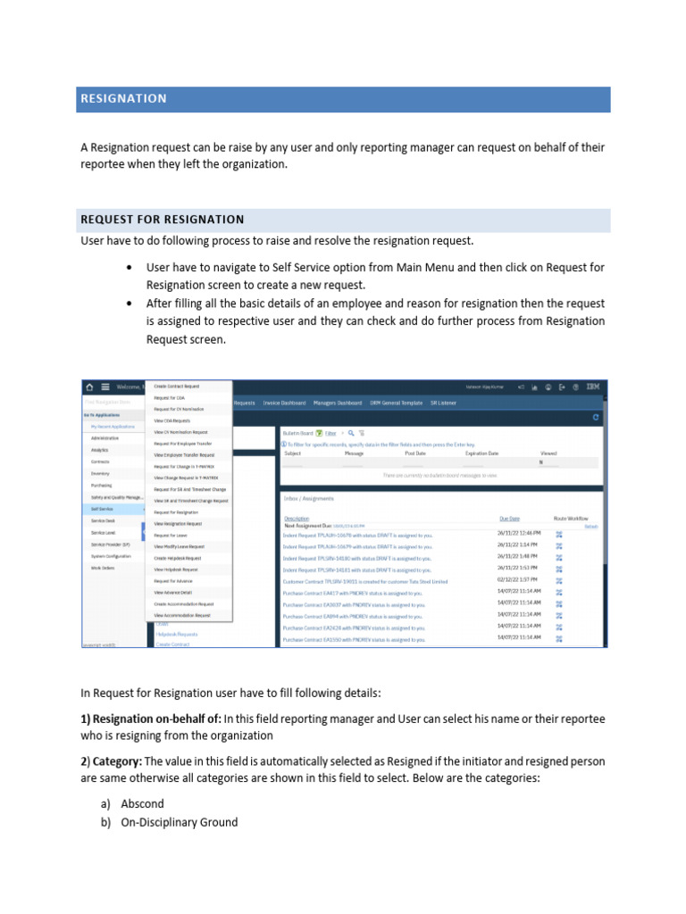 Resignation Process - User Manual | PDF | Software | Information Technology