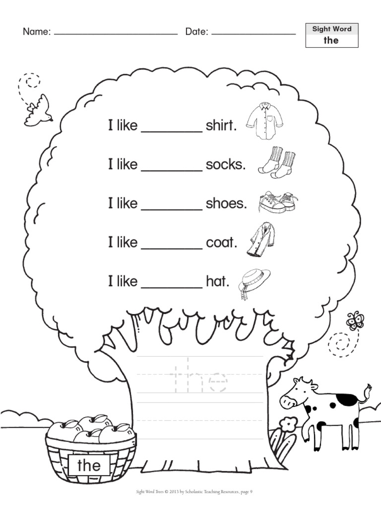 Sight Word Trees | PDF | Self-Improvement