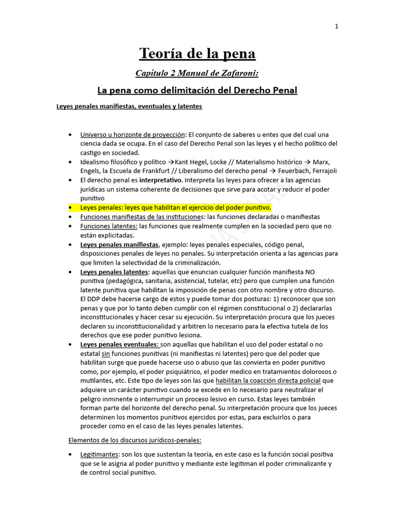 Capitulo 2 Manual de Zafaroni | PDF | Castigos | Derecho penal