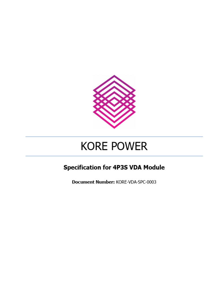 Kore-Vda-spc-0003 Rev D - 4p3s Vda Specification | PDF | Rechargeable ...