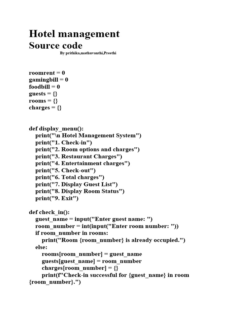 Source Code | Download Free PDF | Hotel | Hospitality Industry
