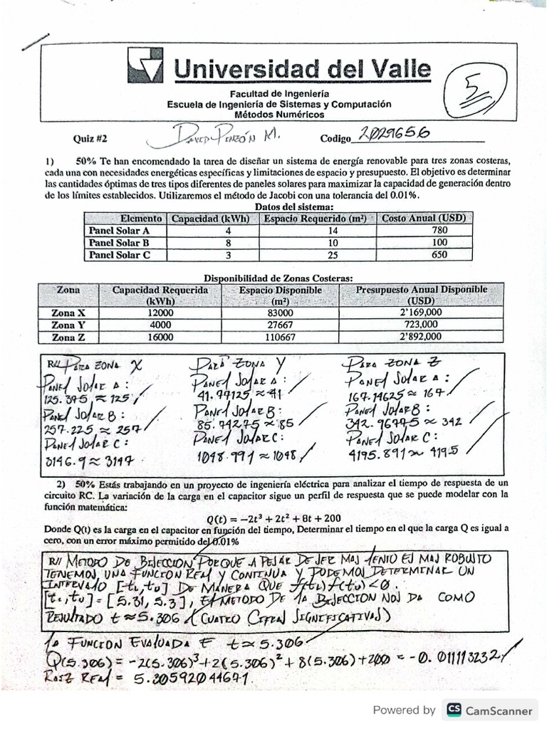 2do Quiz Metodos Numericos | PDF