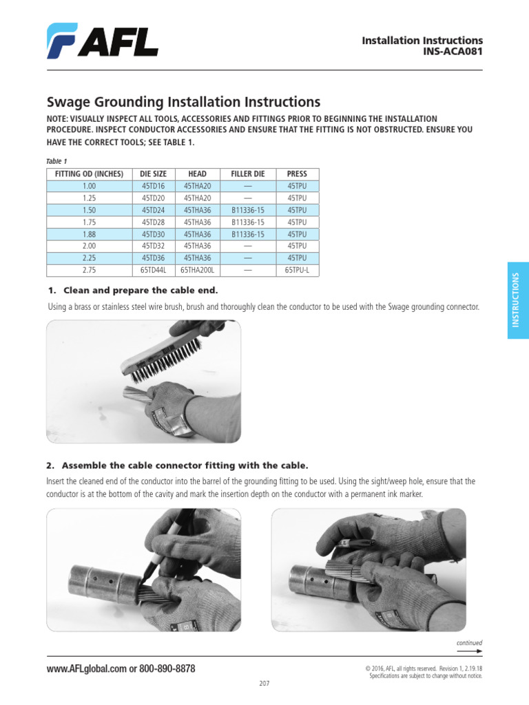 Swage - Grounding Installation Instructions | PDF | Electrical ...