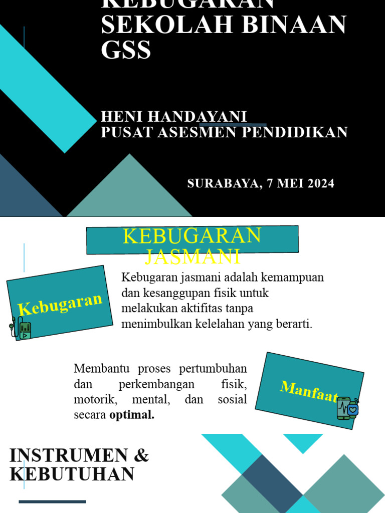 Pusmendik - Asesmen Kebugaran Sekolah Binaan GSS - SBY - 2024 | PDF