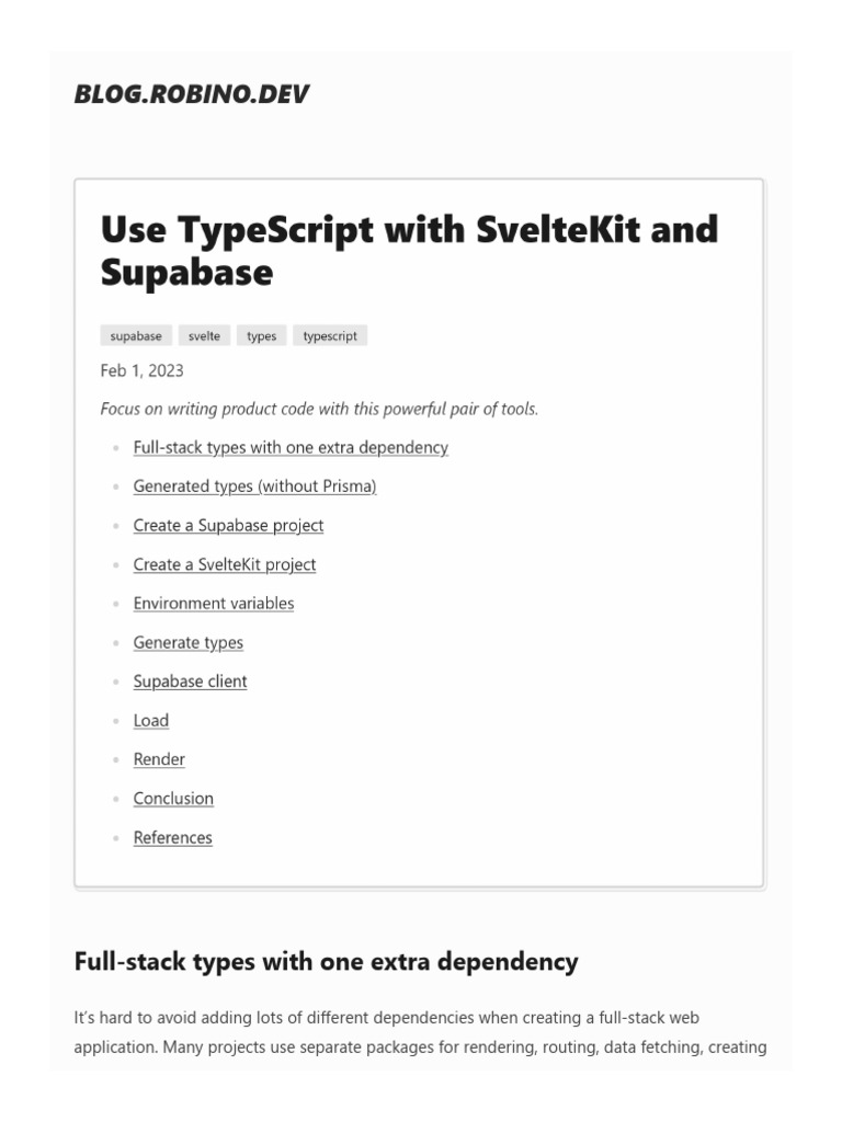Sveltekit Supabase Typescript Without Prisma Pdf Databases Information Technology