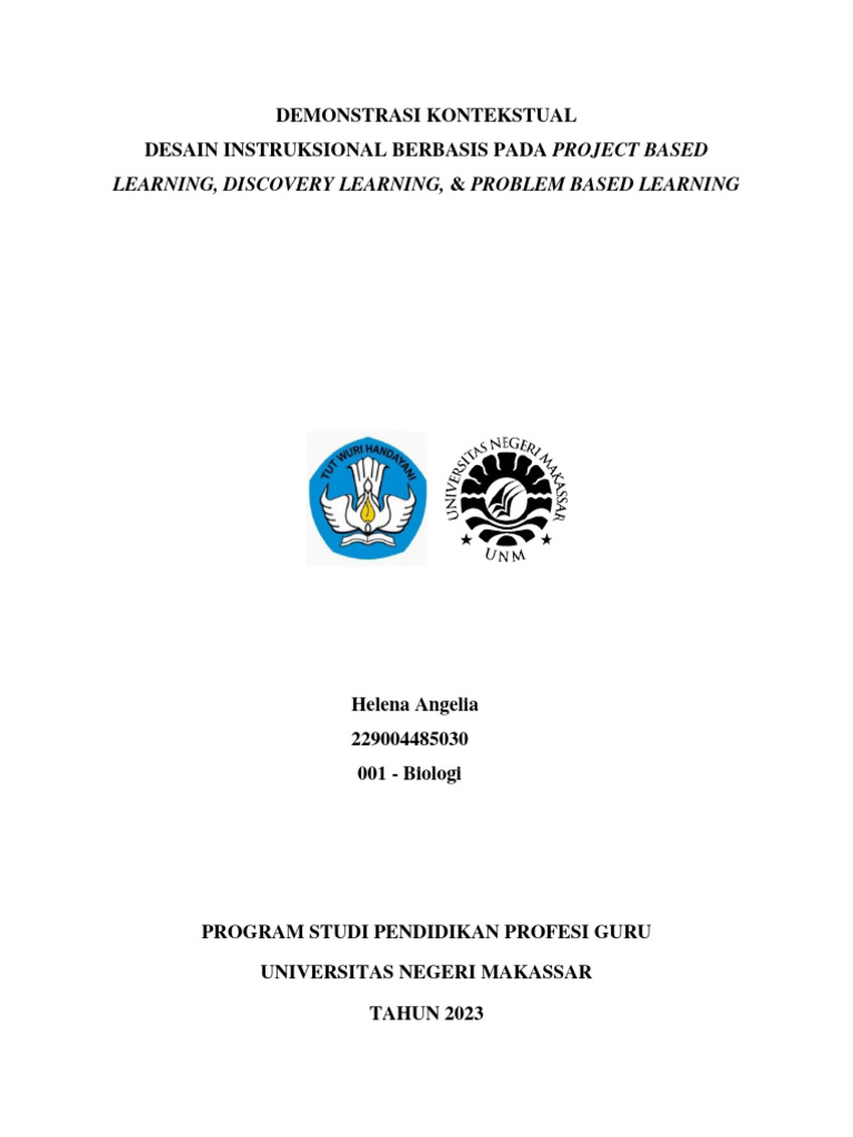 Helena Angelia - Review Desain Instruksional PJBL, DL, PBL | PDF