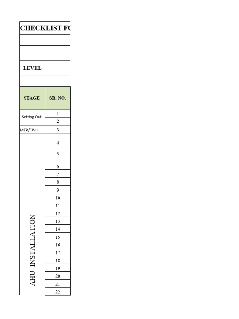 Ahu Installation Checklist Format | Download Free PDF | Duct (Flow ...