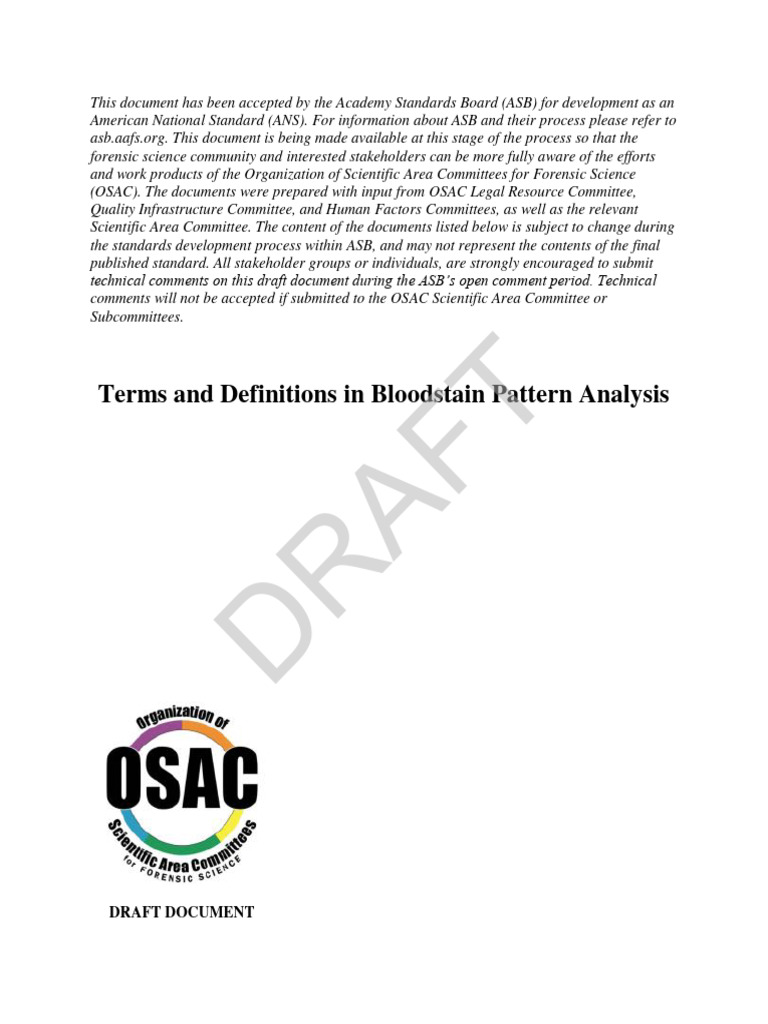 Bloodstain Analysis Terms Guide | PDF