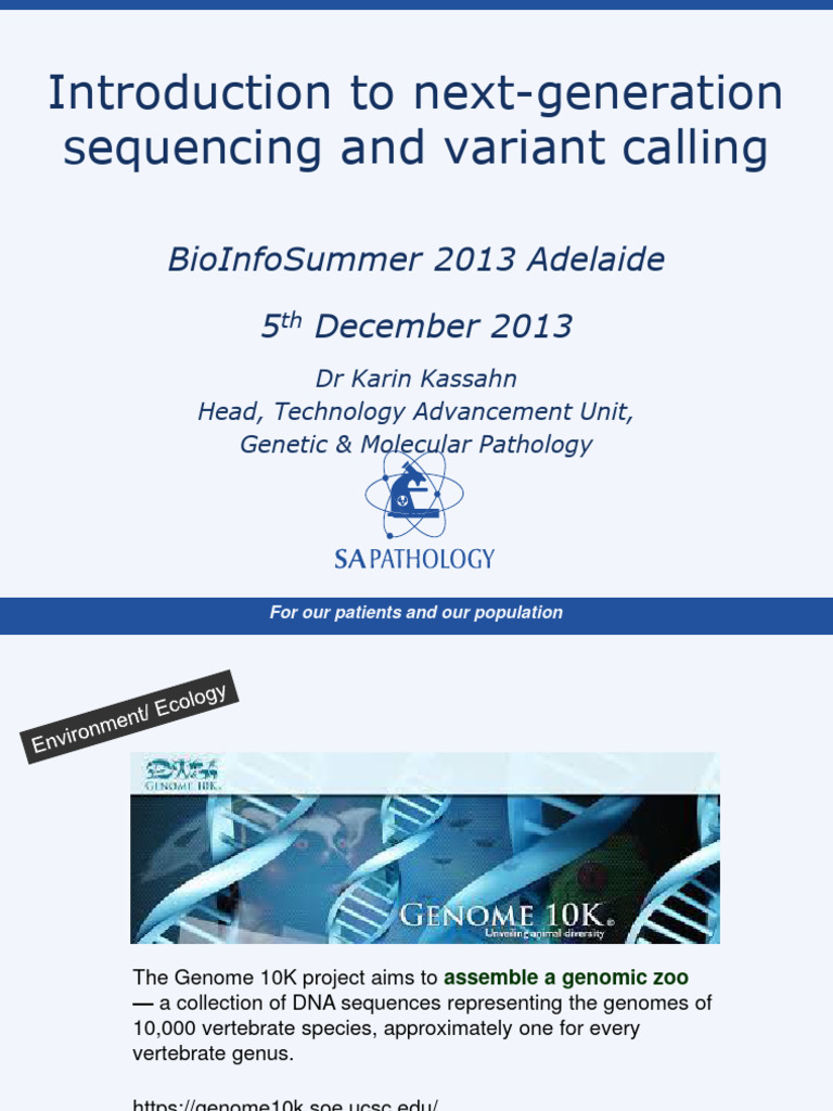 Documents - Pub Introduction To Next Generation Sequencing and Variant ... Documents - Pub Introduction To Next Generation Sequencing and Variant ...