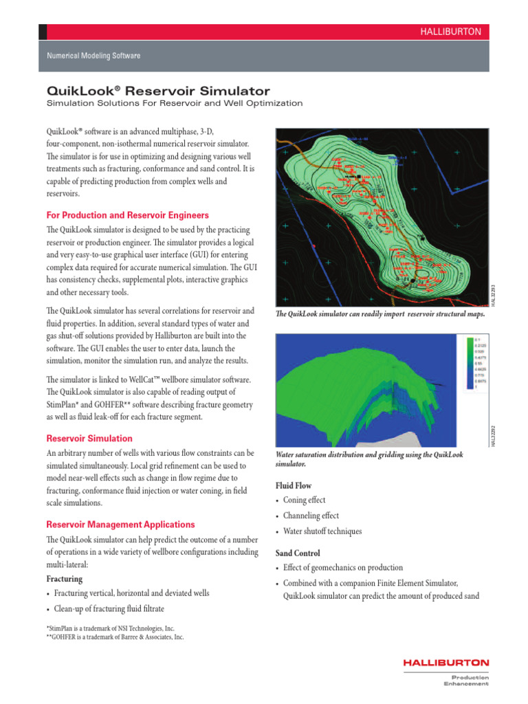 12 - QuikLook SDS | PDF | Simulation | Petroleum Reservoir