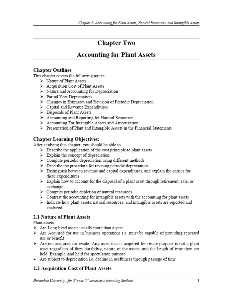 Fundamental of Acc-II Chapter - 2 | PDF | Depreciation | Book Value