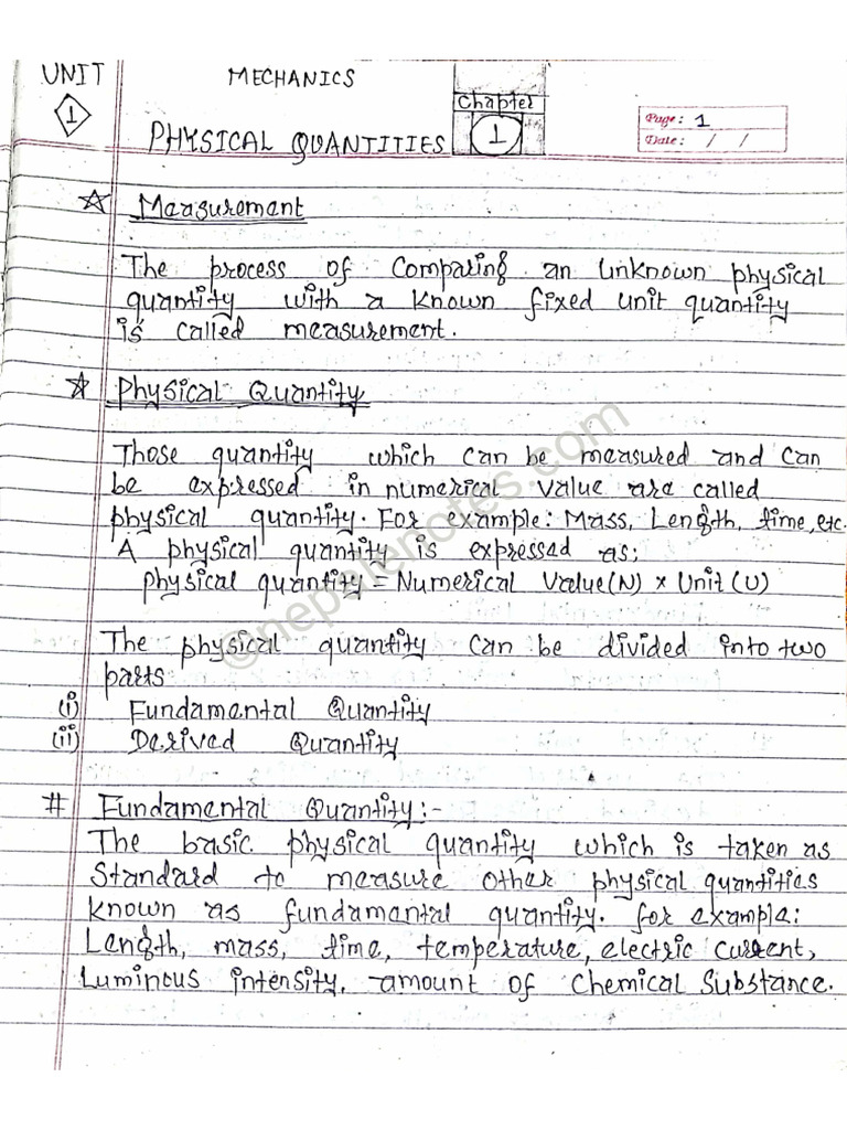 Physical Quantities | PDF