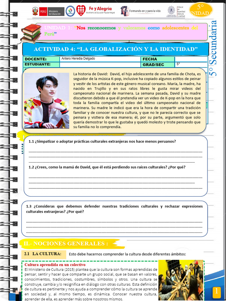 5° Dpcc-Actv.4-Uni 1-2024 | PDF | Tradiciones | Los símbolos