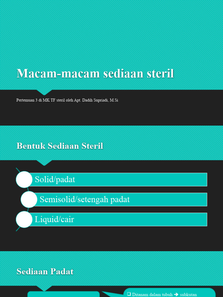Jenis dan Contoh Sediaan Steril | PDF