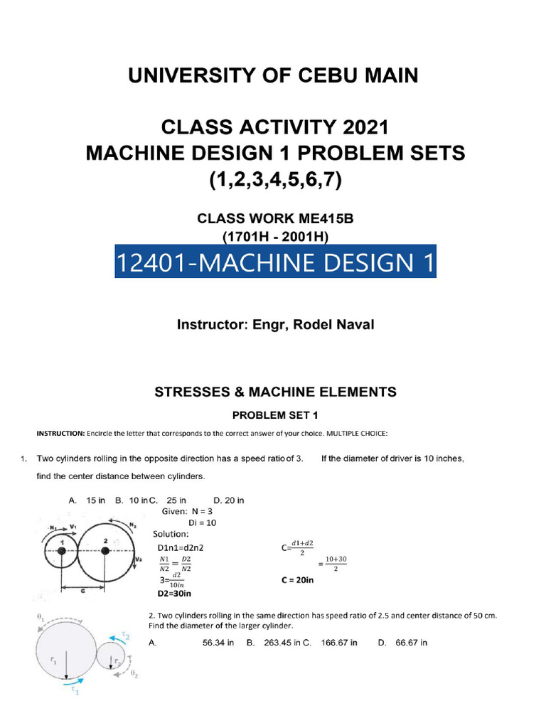 Machine Design 1 | PDF