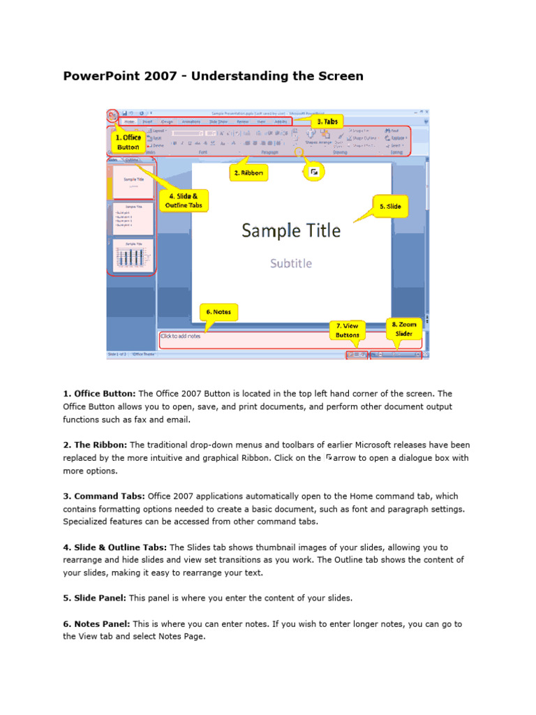 PowerPoint 2007 | Download Free PDF | Cursor (User Interface) | Graphical User Interfaces