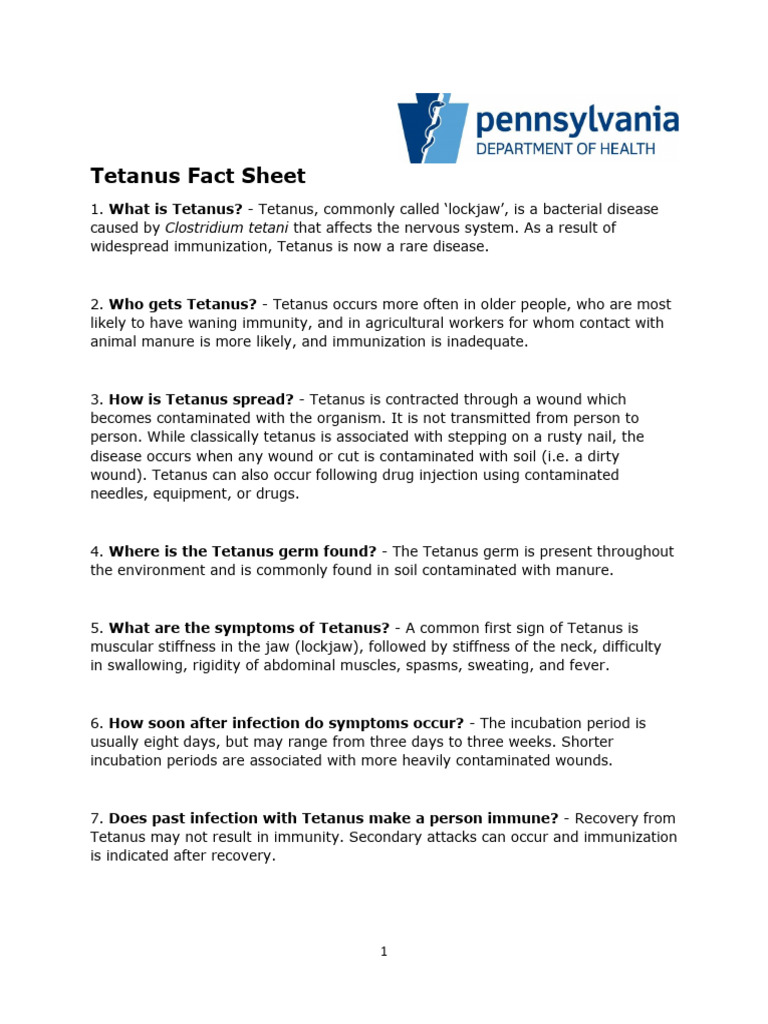 Tetanus | PDF | Medical Specialties | Microbiology