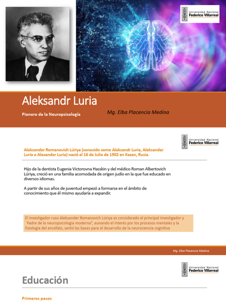 Aleksandr Luria: Padre de la Neuropsicología | PDF | Cerebro ...