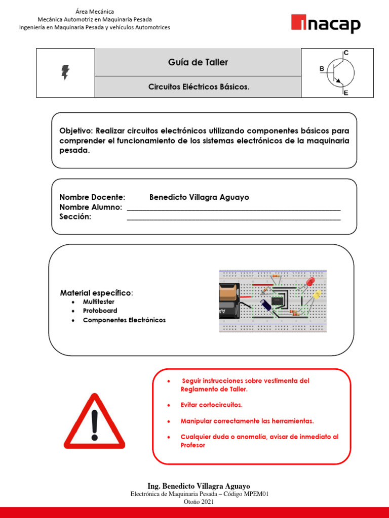 Guia 1 Electrónica, Circuitos Básicos | PDF | Electrónica | Red eléctrica