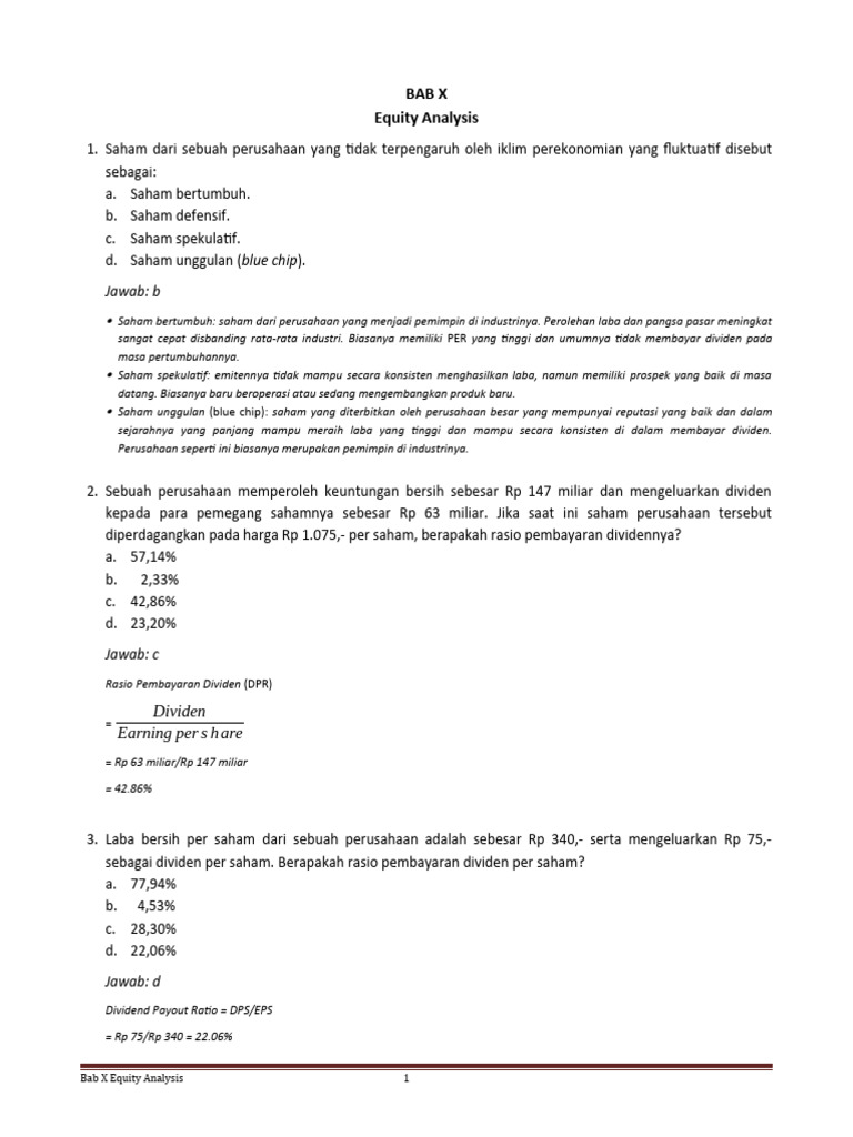 BAB X - X007e - Equity Analysis | PDF