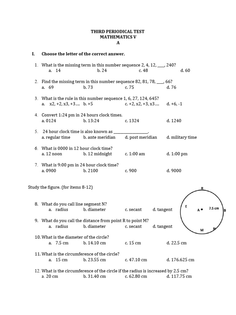 Third Periodical Test Grade 5 A Download Free Pdf Shape Polygon