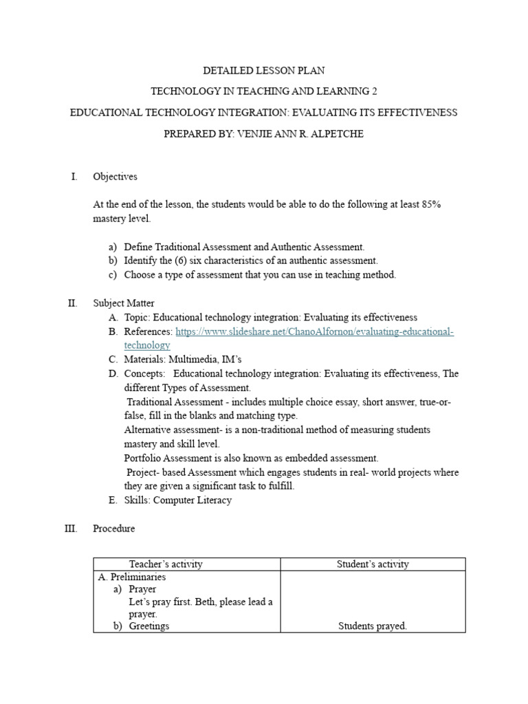 27 ALPETCHE LP in TTL EVALUATING TECHNOLOGY INTEGRATION | PDF ...