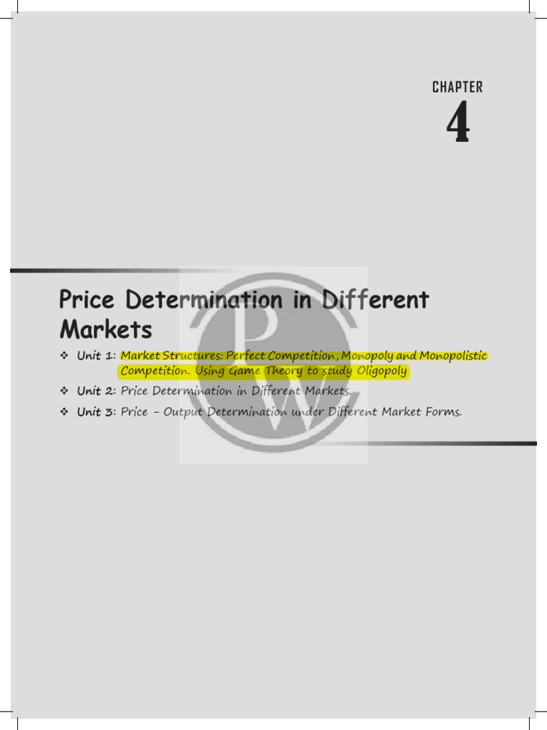 Price Determination in Market Structures | PDF | Economic Equilibrium ...