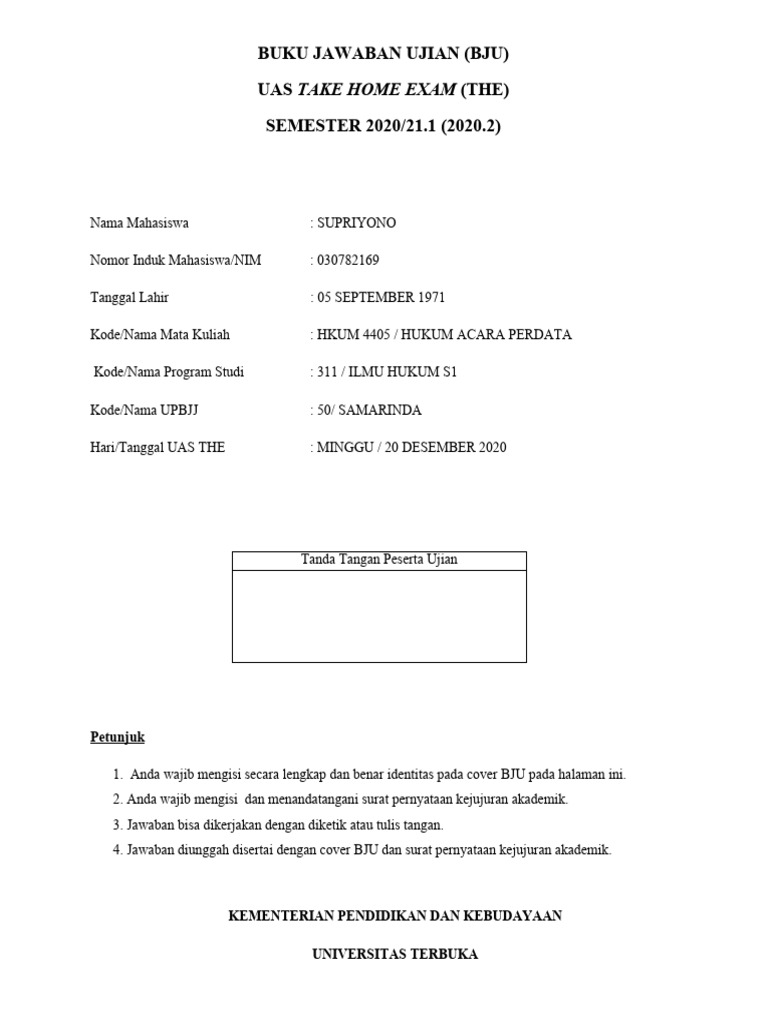 Panduan UAS Hukum Acara Perdata | PDF