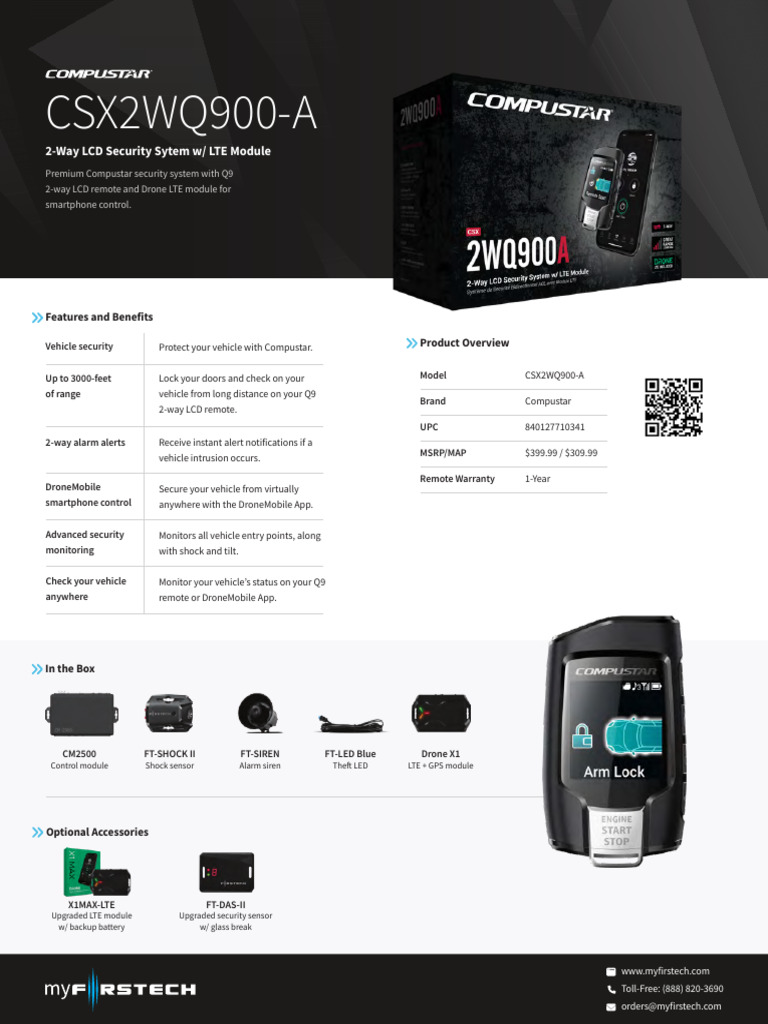 Compustar CSX2WQ900-A - Datasheet | PDF | Security Alarm