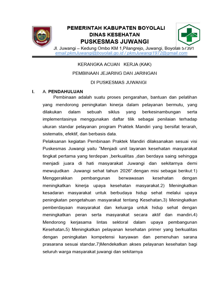 Kak Pembinaan Jejaring Dan Jaringan | PDF | Bisnis | Pengelolaan Keuangan & Uang