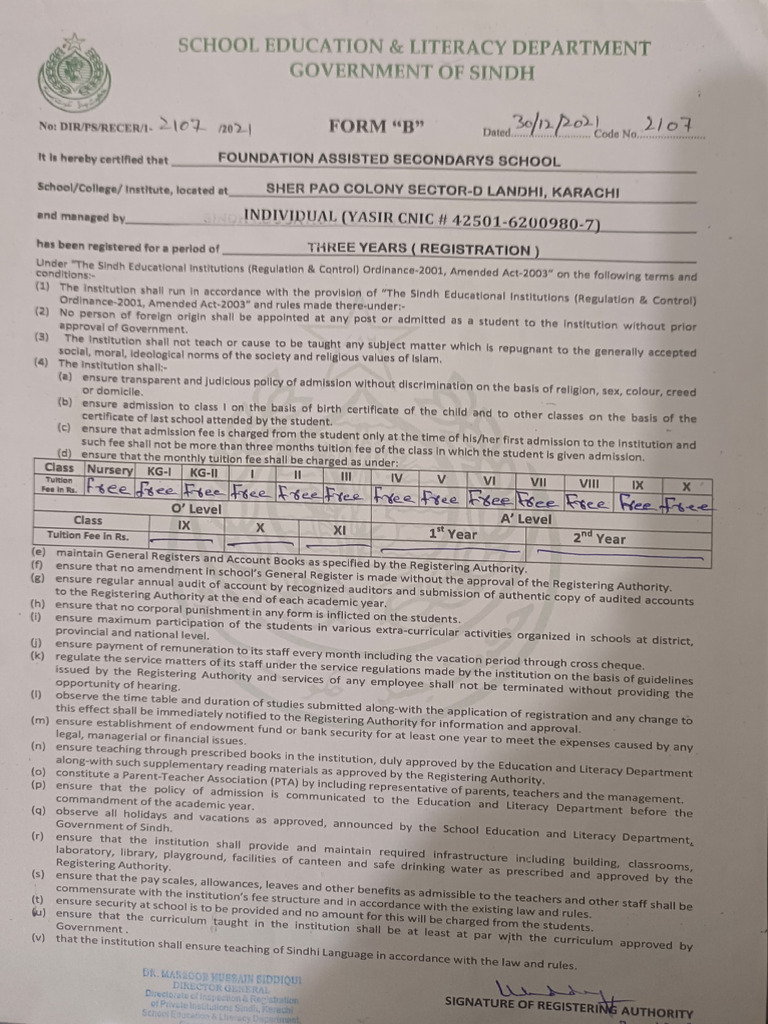 Pord School Registration 2023 To 2026 | PDF | Schools | Teachers